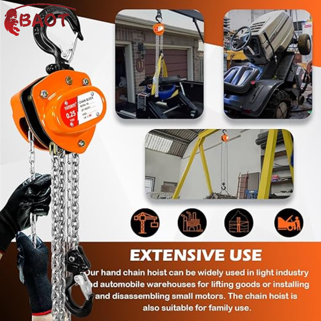 Hand Chain Hoist 2 Ton Capacity for Garages Automotive and Heavy ...