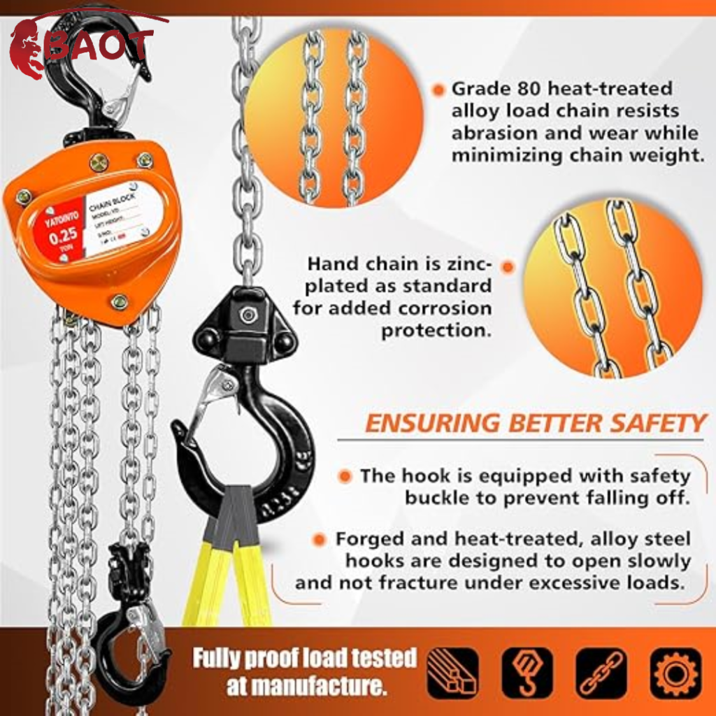 Hand Chain Hoist 2 Ton Capacity for Garages Automotive and Heavy ...